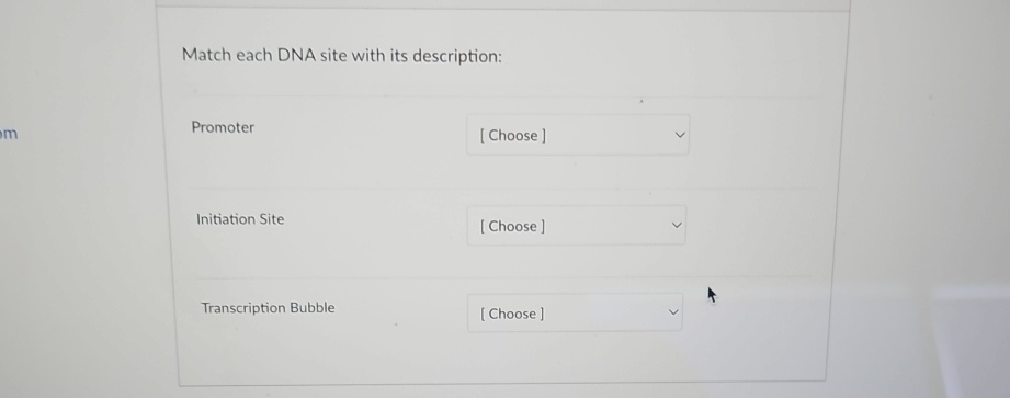 Solved Match each DNA site with its | Chegg.com