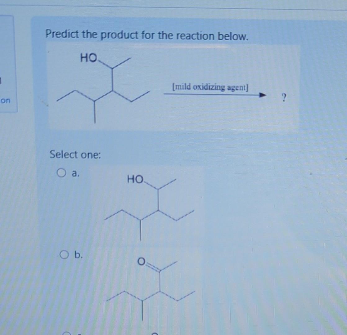 Solved Predict The Product For The Reaction Below Select