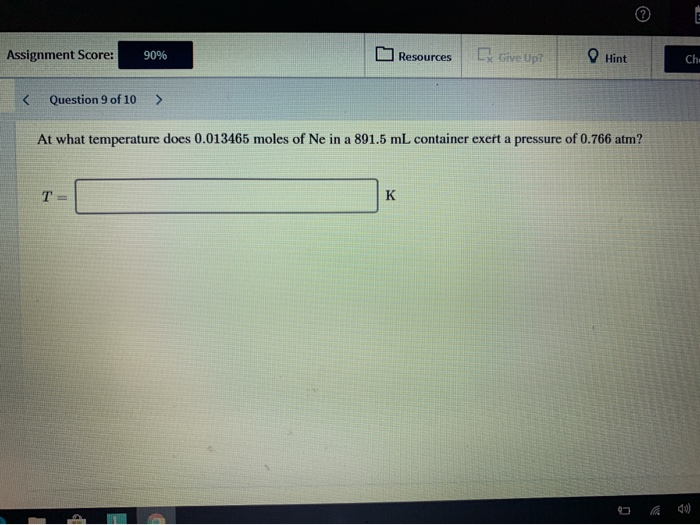 Solved Assignment Score: 90% Resources Ex Give Up? Hint Ch | Chegg.com