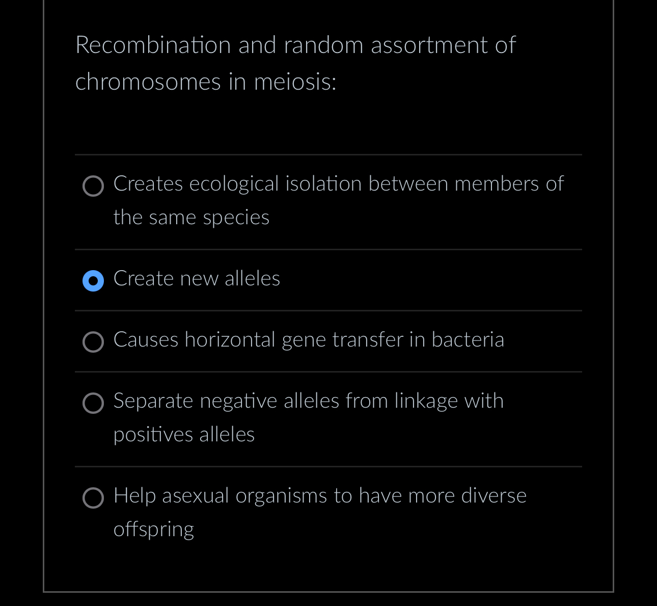 Solved Recombination and random assortment of chromosomes in | Chegg.com
