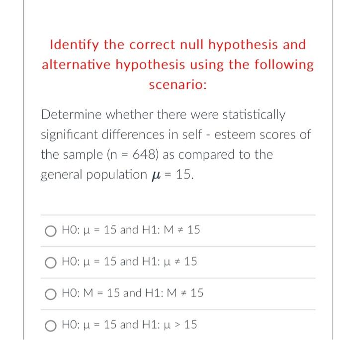 Solved Identify the correct null hypothesis and alternative | Chegg.com