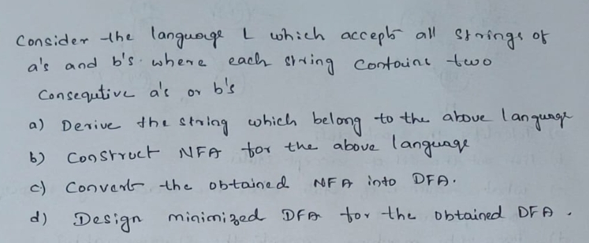 Solved Consider the language L ﻿which accepts all strings of | Chegg.com