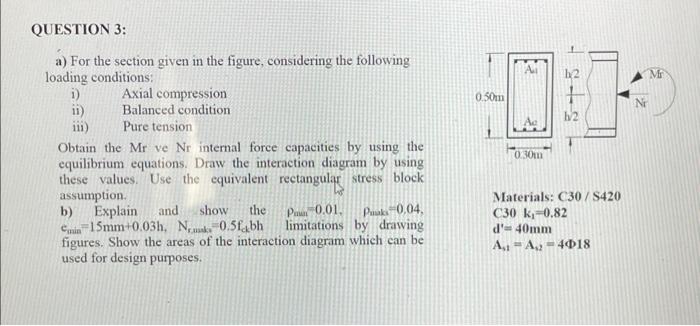 Solved a) For the section given in the figure, considering | Chegg.com