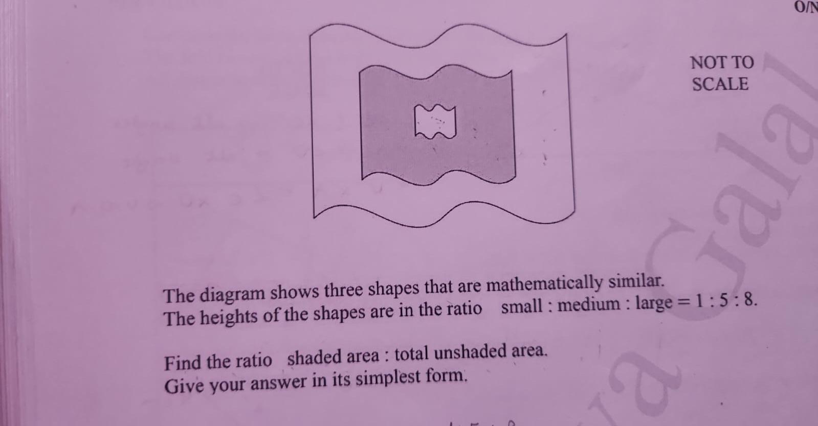 Solved NOT TOSCALEThe diagram shows three shapes that are | Chegg.com