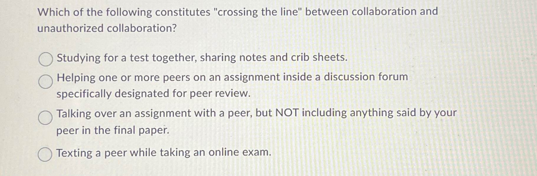 Solved Which of the following constitutes "crossing the | Chegg.com