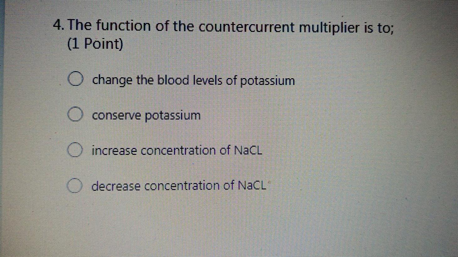 Solved 4. The function of the countercurrent multiplier is | Chegg.com