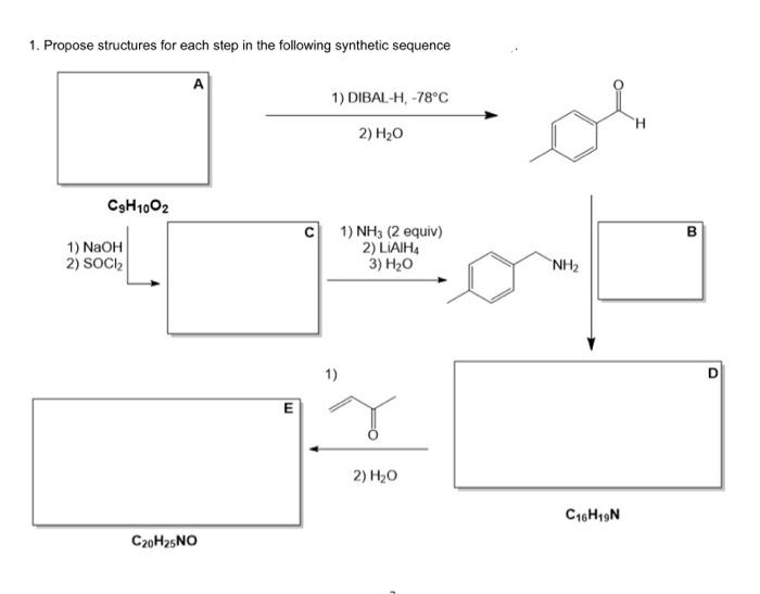 Solved 1. Propose structures for each step in the following | Chegg.com