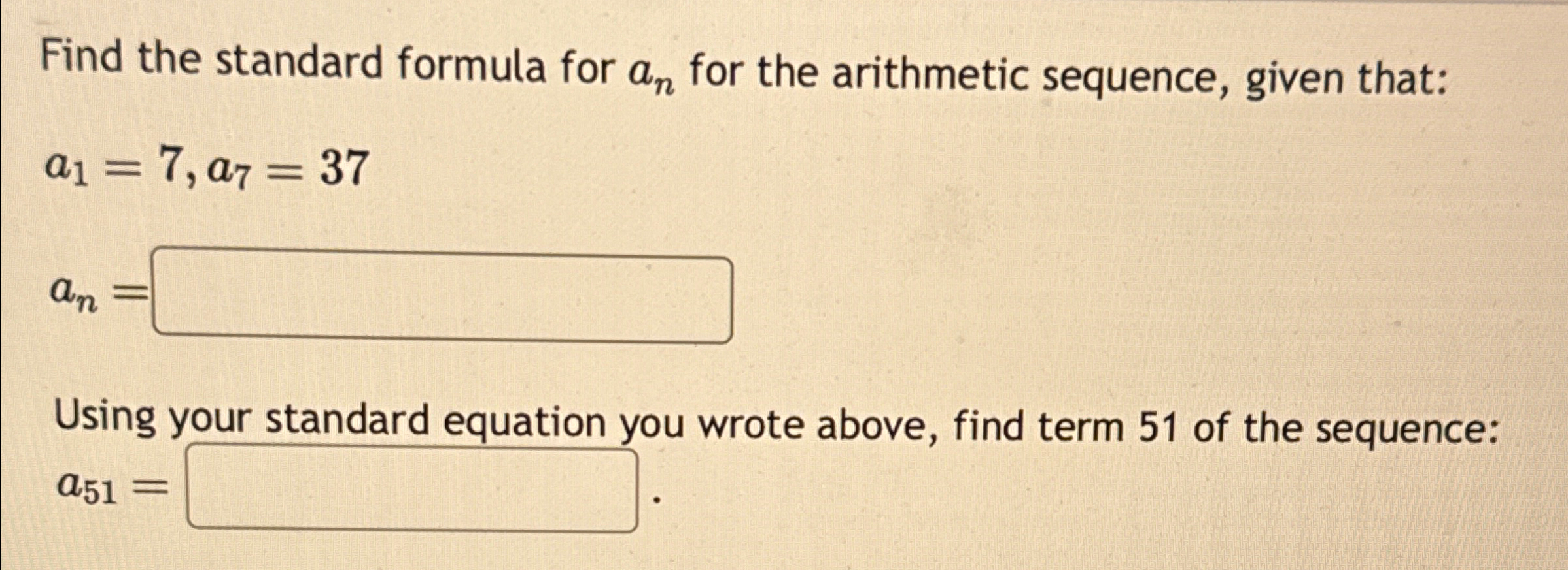 Solved Find the standard formula for an ﻿for the arithmetic | Chegg.com