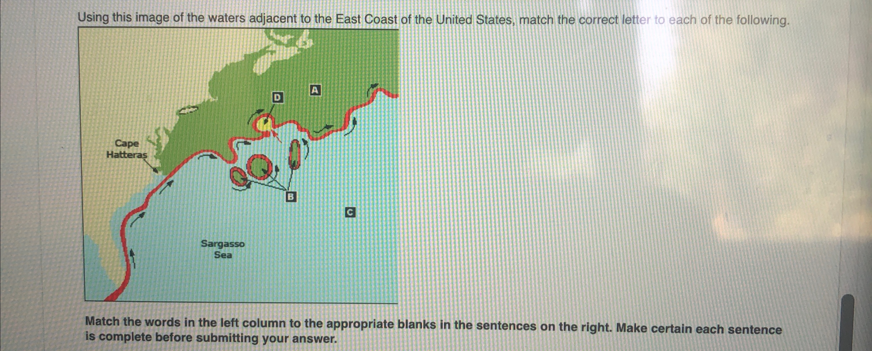 Solved Using this image of the waters adjacent to the East | Chegg.com