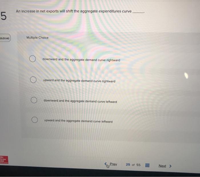 Solved An increase in net exports will shift the aggregate | Chegg.com