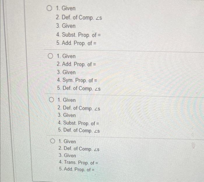 Solved Identify the correct justification for each step, | Chegg.com