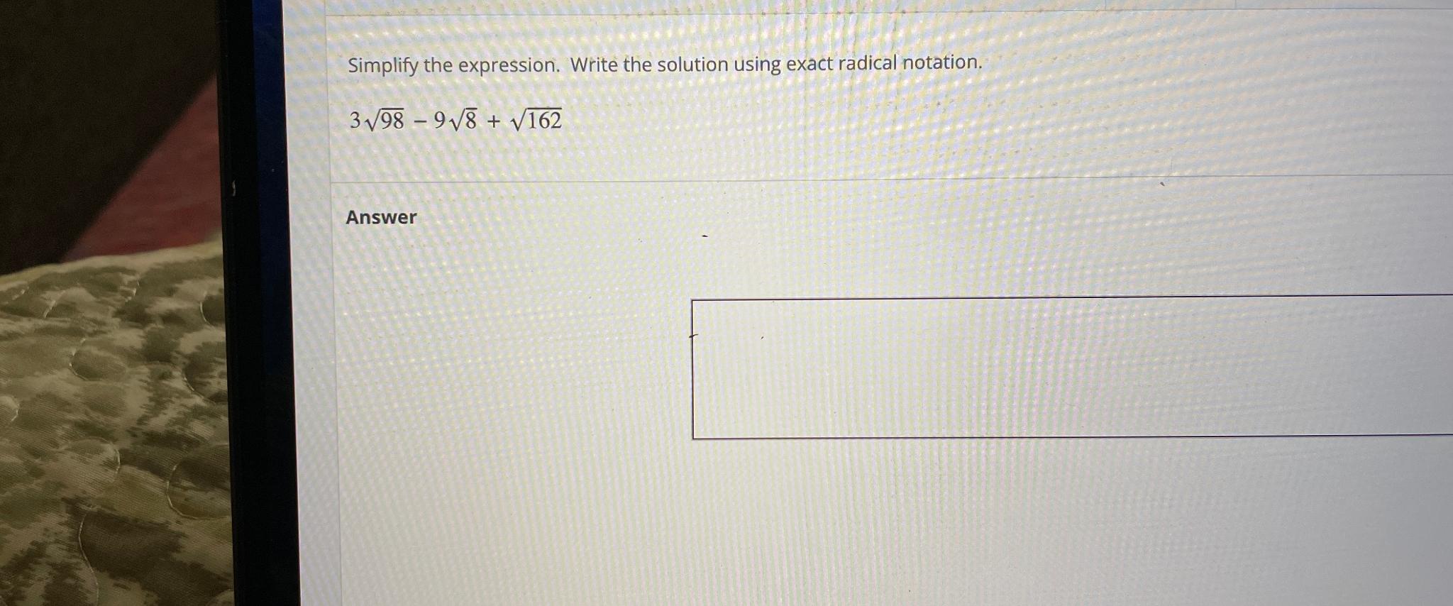 Solved Simplify the expression. Write the solution using | Chegg.com