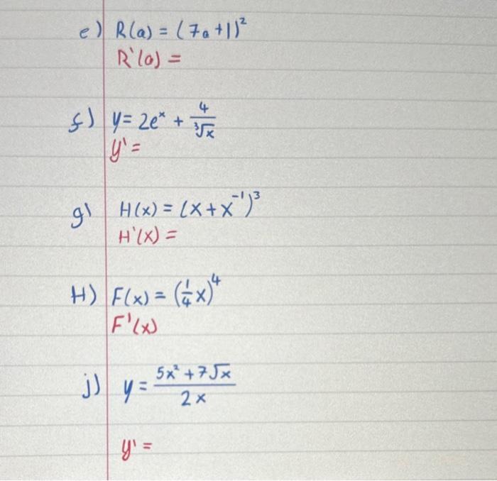 Solved 7) Differentiate the function A) f(x)=230 f′(x)= | Chegg.com