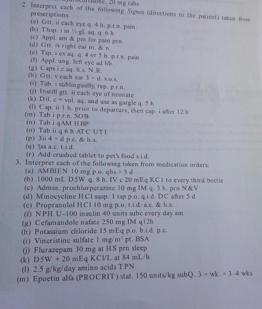 Solved 2. Interpret each of the following Signas (directions | Chegg.com