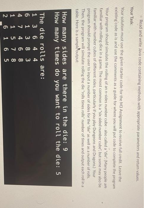 Solved Read And Write Java Code Containing Methods With 0476