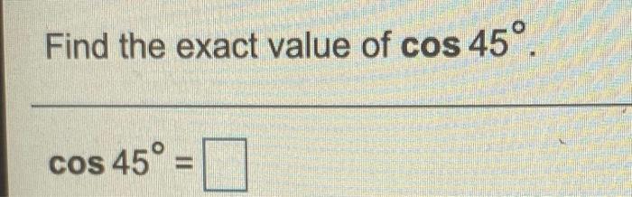 Solved Find the exact value of sec 30°. sec 30º = Find the | Chegg.com