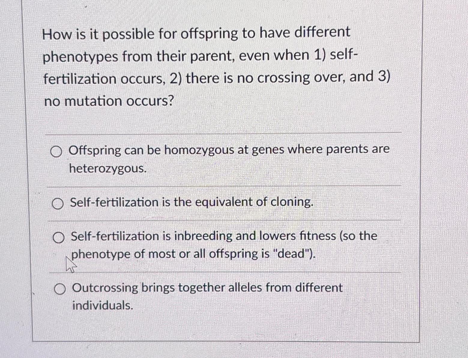 Solved How is it possible for offspring to have different | Chegg.com
