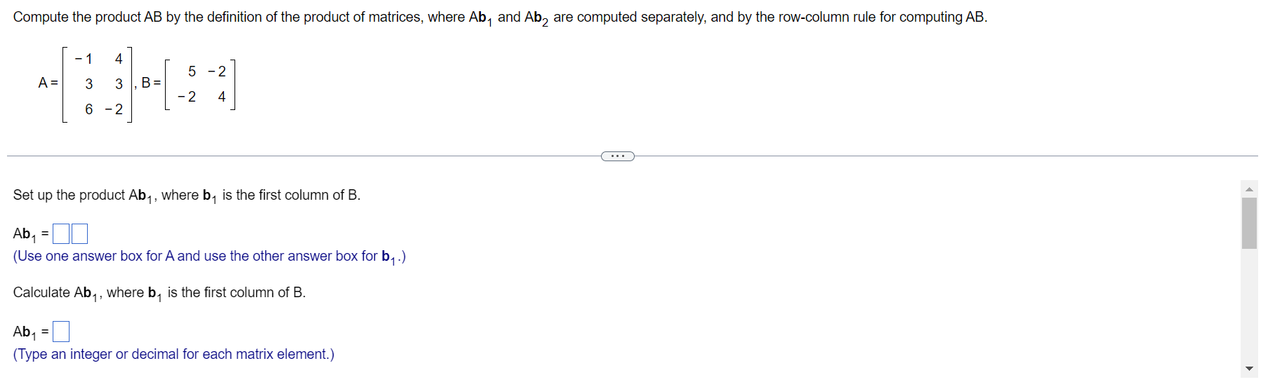 Solved Compute the product AB ﻿by the definition of the | Chegg.com