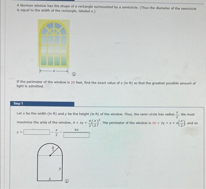 Solved A Norman window has the shape of a rectangle | Chegg.com