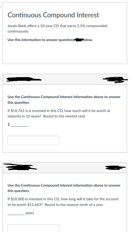 Solved Continuous Compound InterestJesaki Bank offers a | Chegg.com