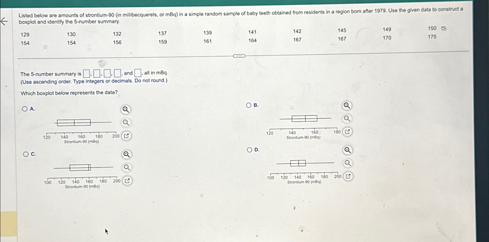 Solved boxplot and identify the 5 -number | Chegg.com