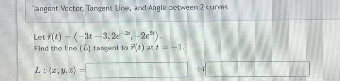 Solved Tangent Vector, Tangent Line, and Angle between 2 | Chegg.com