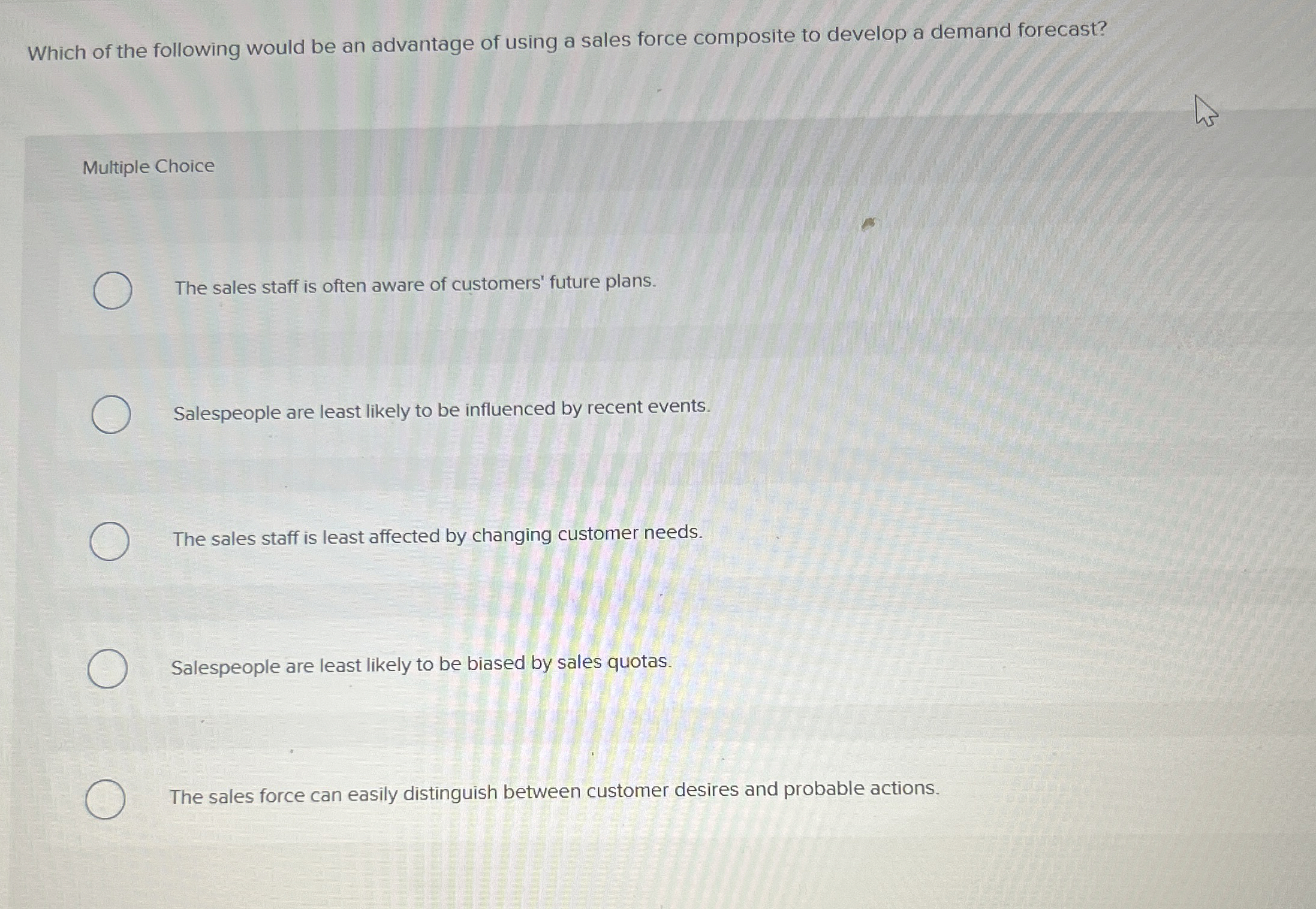 Solved Which of the following would be an advantage of using | Chegg.com
