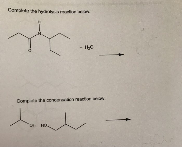 Solved Complete the hydrolysis reaction below. + H2O | Chegg.com