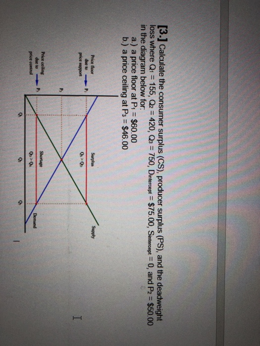 Solved 13.] Calculate the consumer surplus (CS), producer | Chegg.com