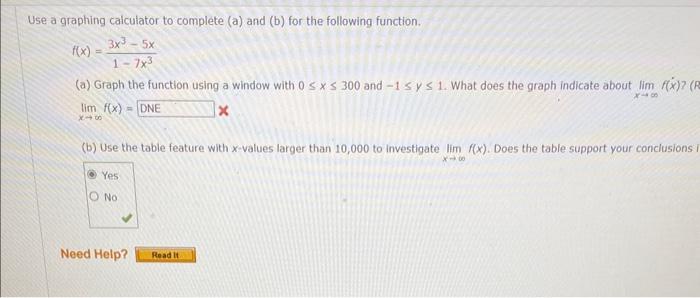 Solved Use a graphing calculator to complete (a) and (b) for | Chegg.com