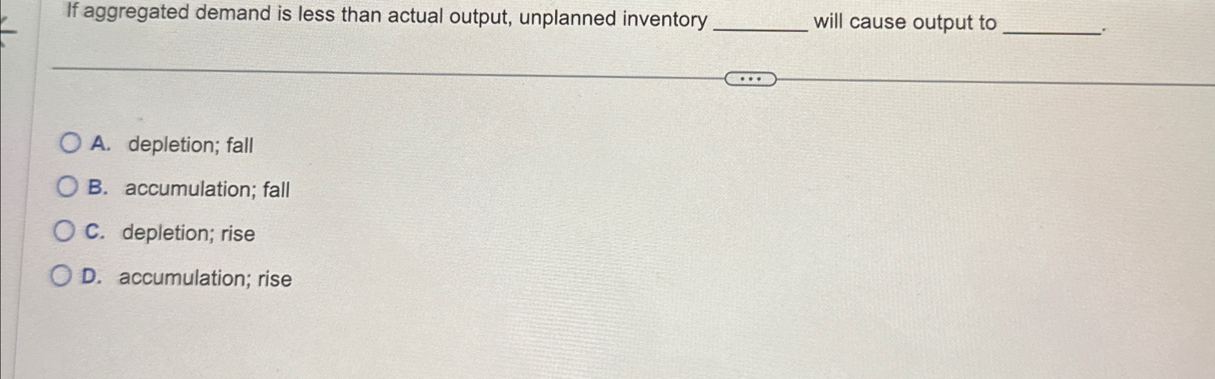 Solved If aggregated demand is less than actual output, | Chegg.com