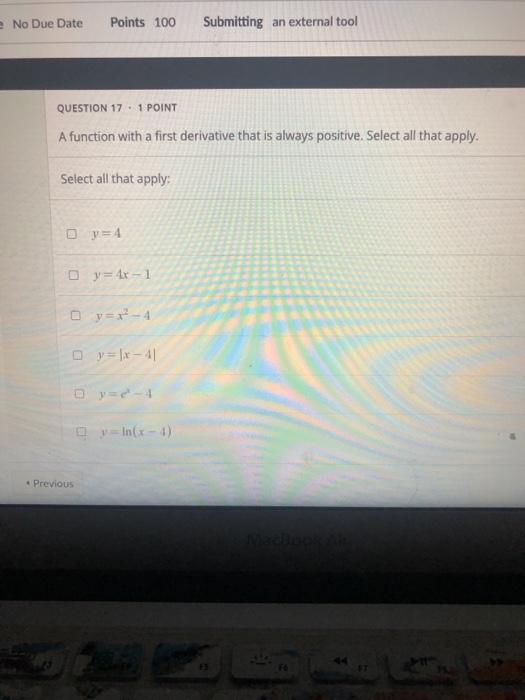Solved No Due Date Points 100 Submitting an external tool | Chegg.com