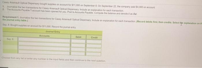 Solved Casey Arsenault Optical Dispensary bought supoes on | Chegg.com