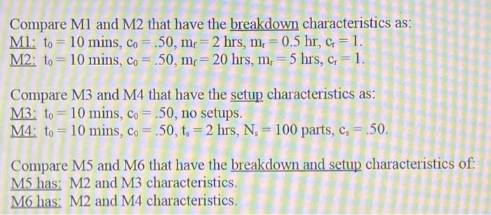Solved Compare M1 and M2 that have the breakdown | Chegg.com