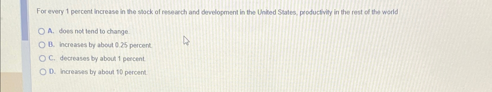 Solved For every 1 ﻿percent increase in the stock of | Chegg.com