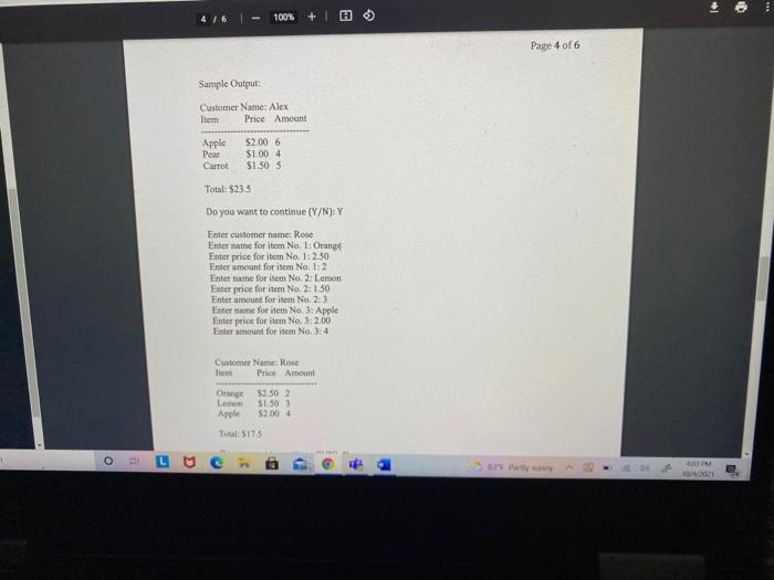 Solved 이 Question 1 (50 points): Restaurant Bill 2 Write a | Chegg.com