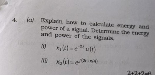 Solved 4. (a) Explain how to calculate energy and power of a | Chegg.com