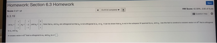 Solved Homework: Section 6.3 Homework Score of HW Sere | Chegg.com