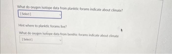 Solved What do oxygen isotope data from planktic forams | Chegg.com
