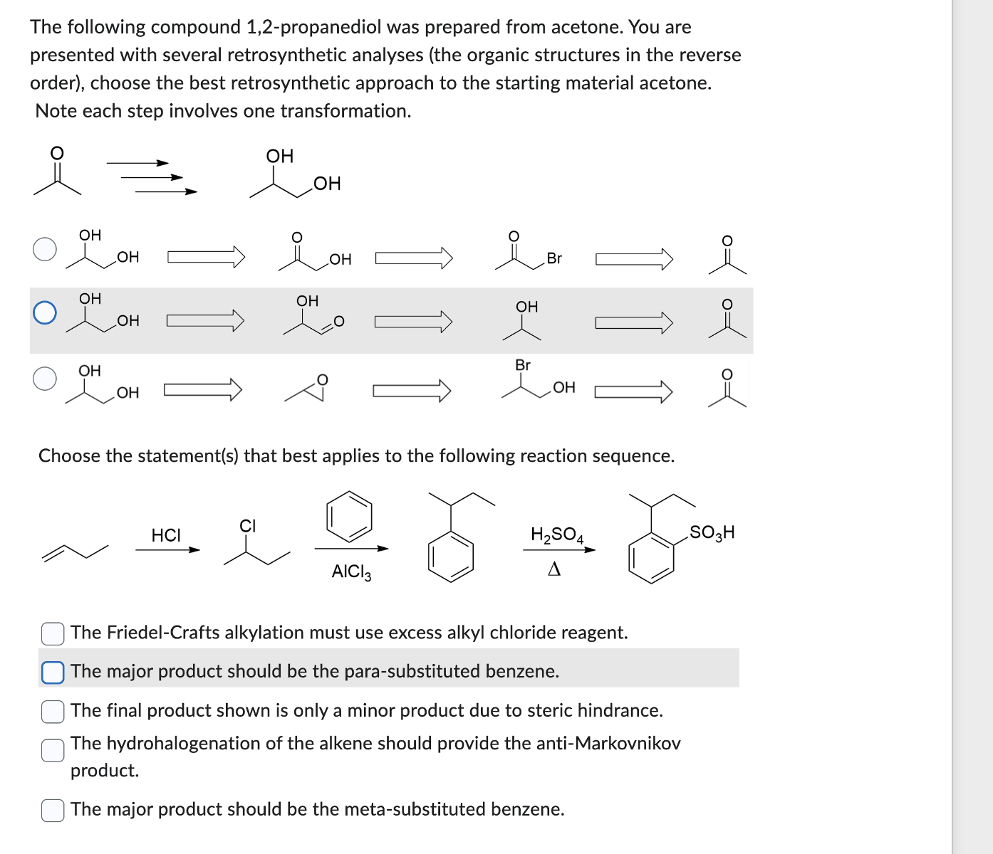 Solved The following compound 1,2-propanediol was prepared | Chegg.com