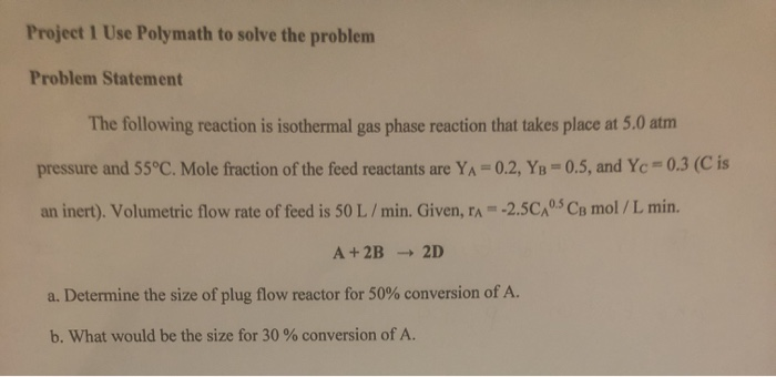 Solved Project 1 Use Polymath to solve the problem Problem | Chegg.com