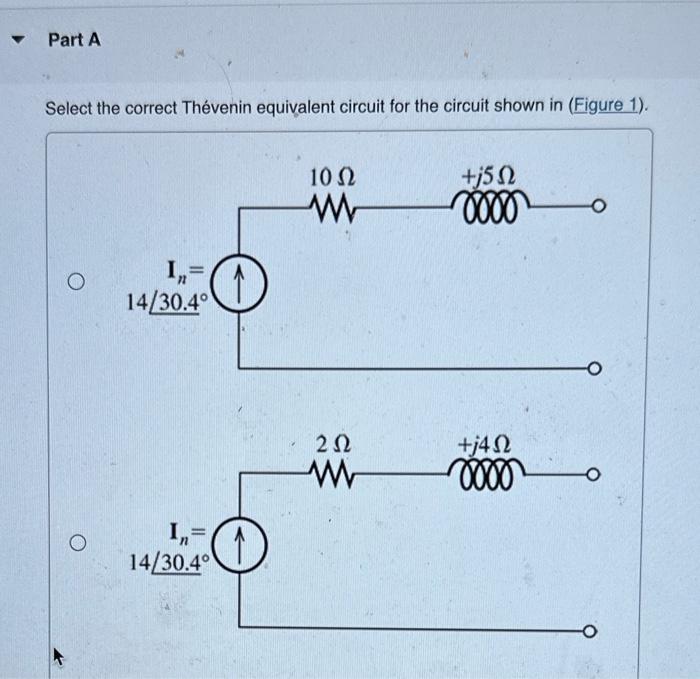 Solved Select the correct Thévenin equivalent circuit for | Chegg.com
