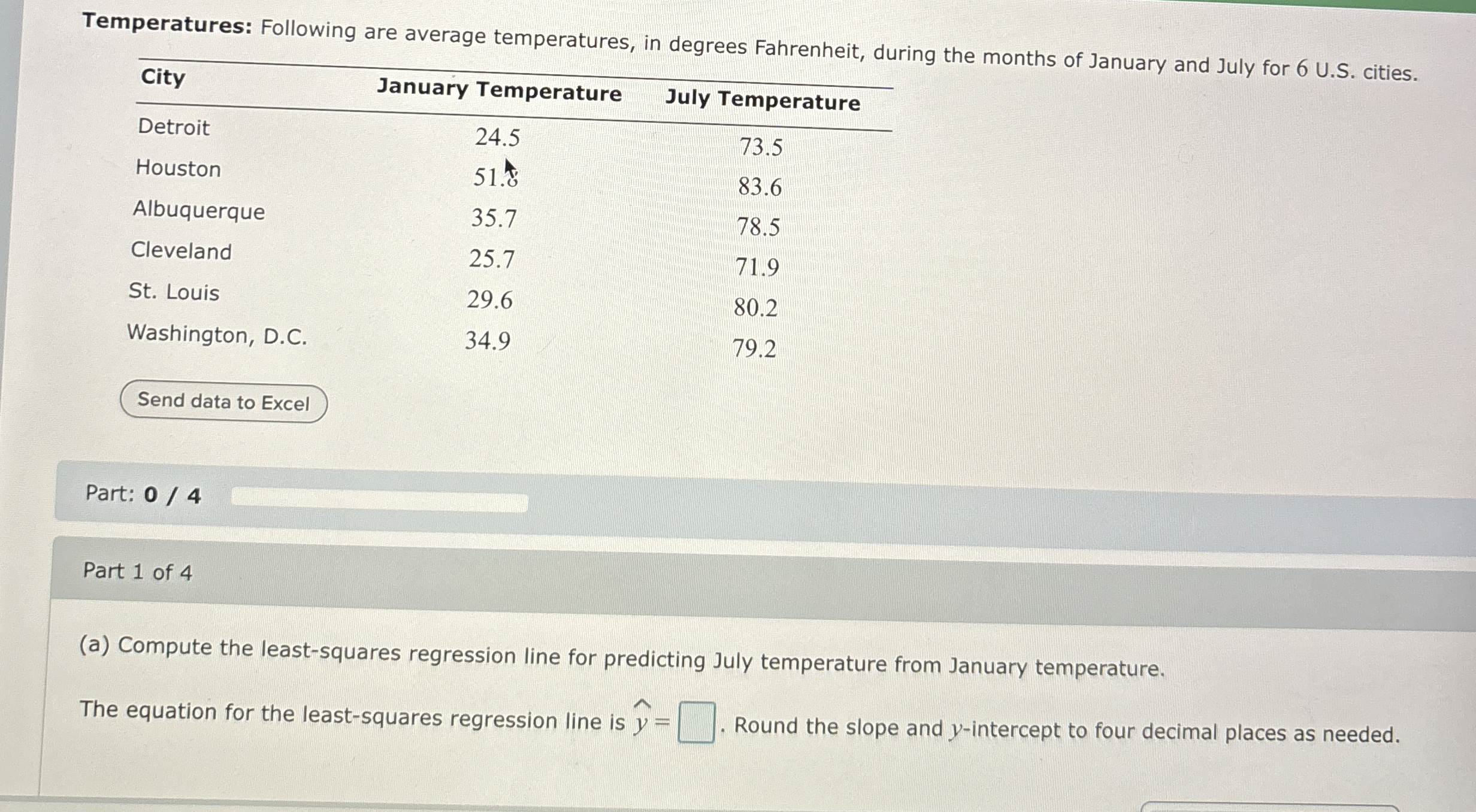 Solved Temperatures: Following are average temperatures, in | Chegg.com