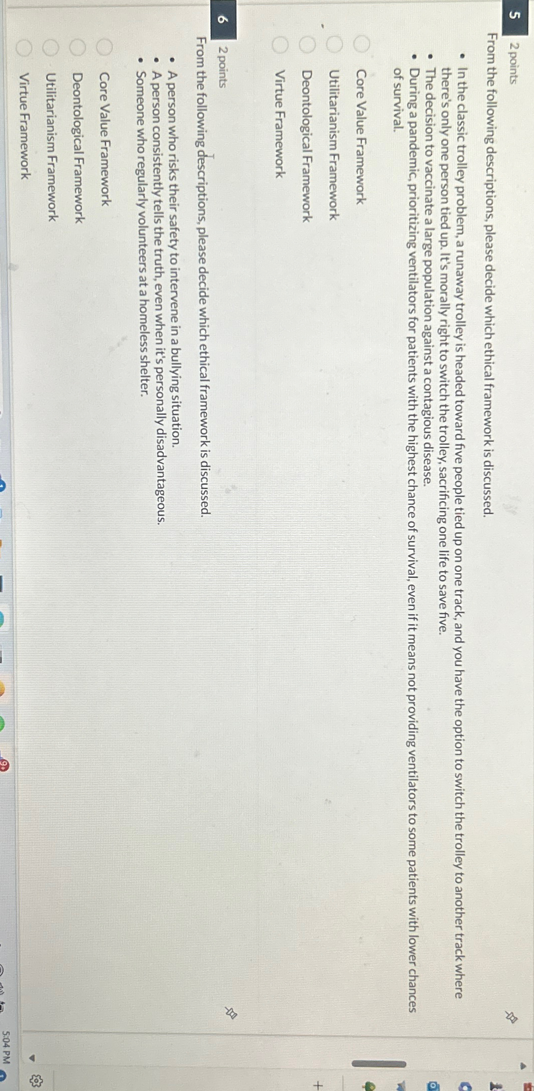 Solved 42 ﻿pointsWhich of the following should not be a | Chegg.com