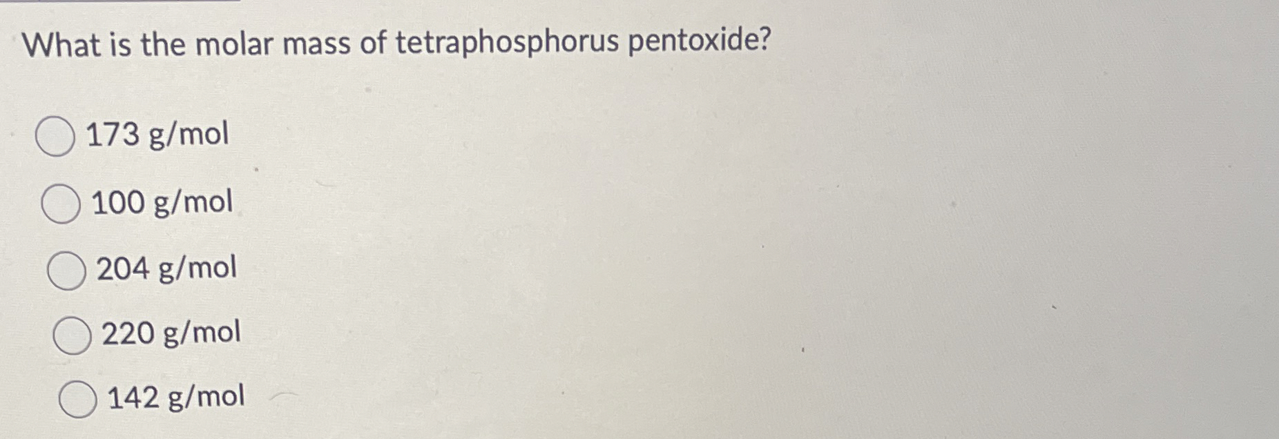 Solved What is the molar mass of tetraphosphorus | Chegg.com