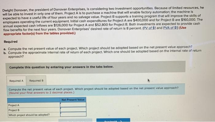 Solved Required a. Compute the net present value of each | Chegg.com