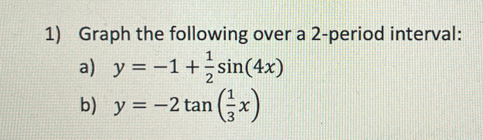Solved Graph the following over a 2-period | Chegg.com