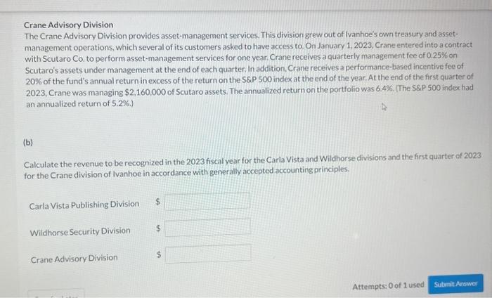 Solved Ivanhoe Consolidated has three operating divisions: | Chegg.com