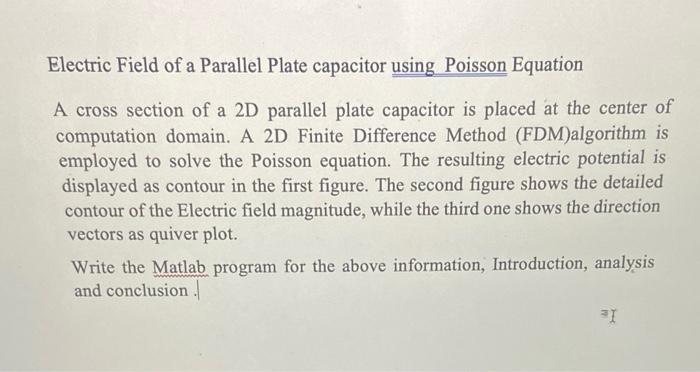 Solved Electric Field of a Parallel Plate capacitor using | Chegg.com