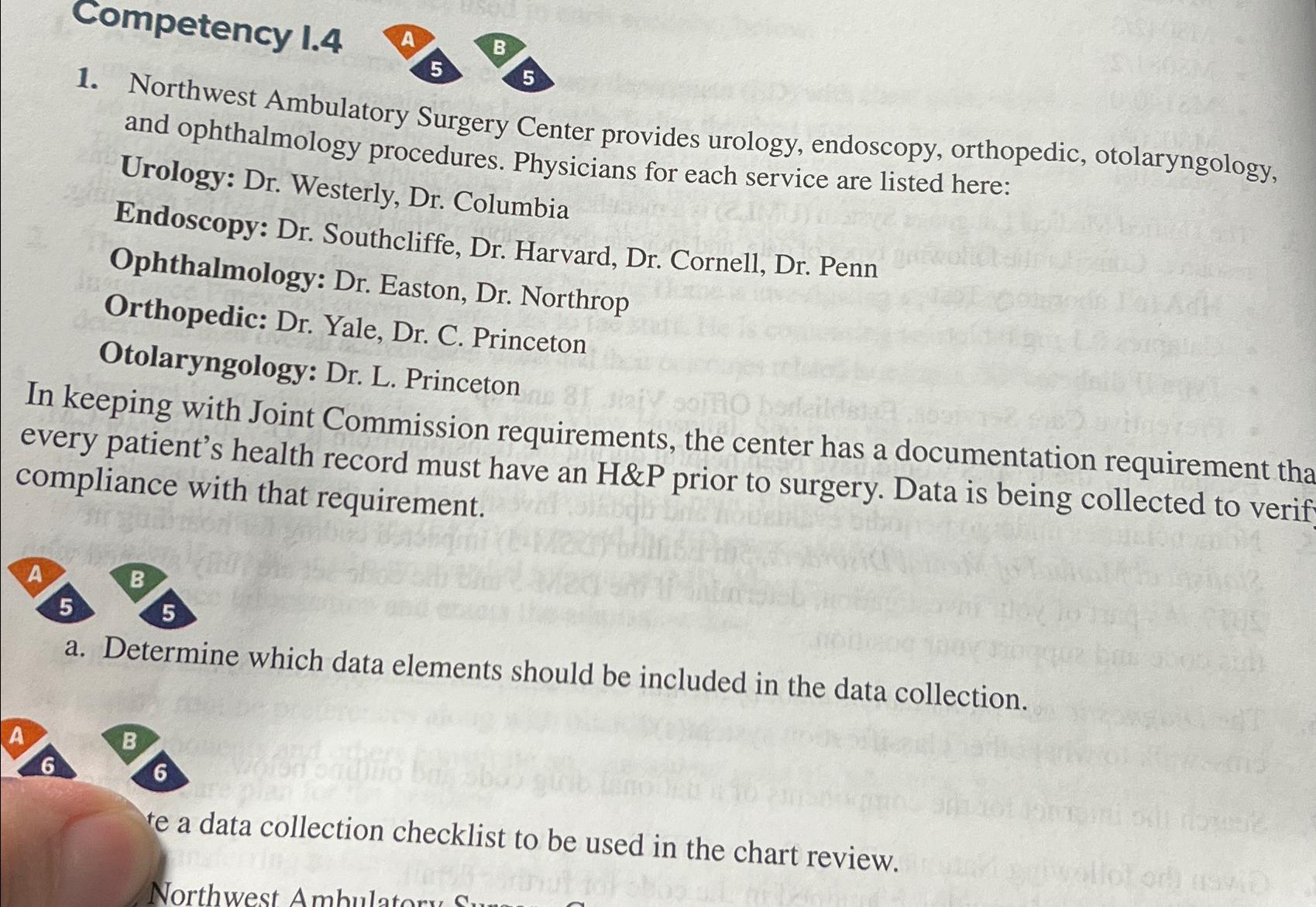 Solved Competency I.4Northwest Ambulatory Surgery Center | Chegg.com